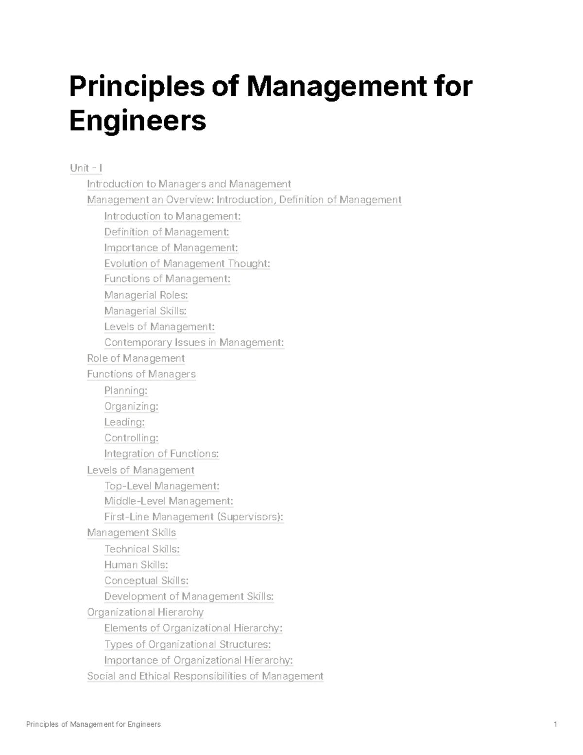 Principles Of Management Unit 3 Notes Unit 3 Introduction Concept Nature And Importance