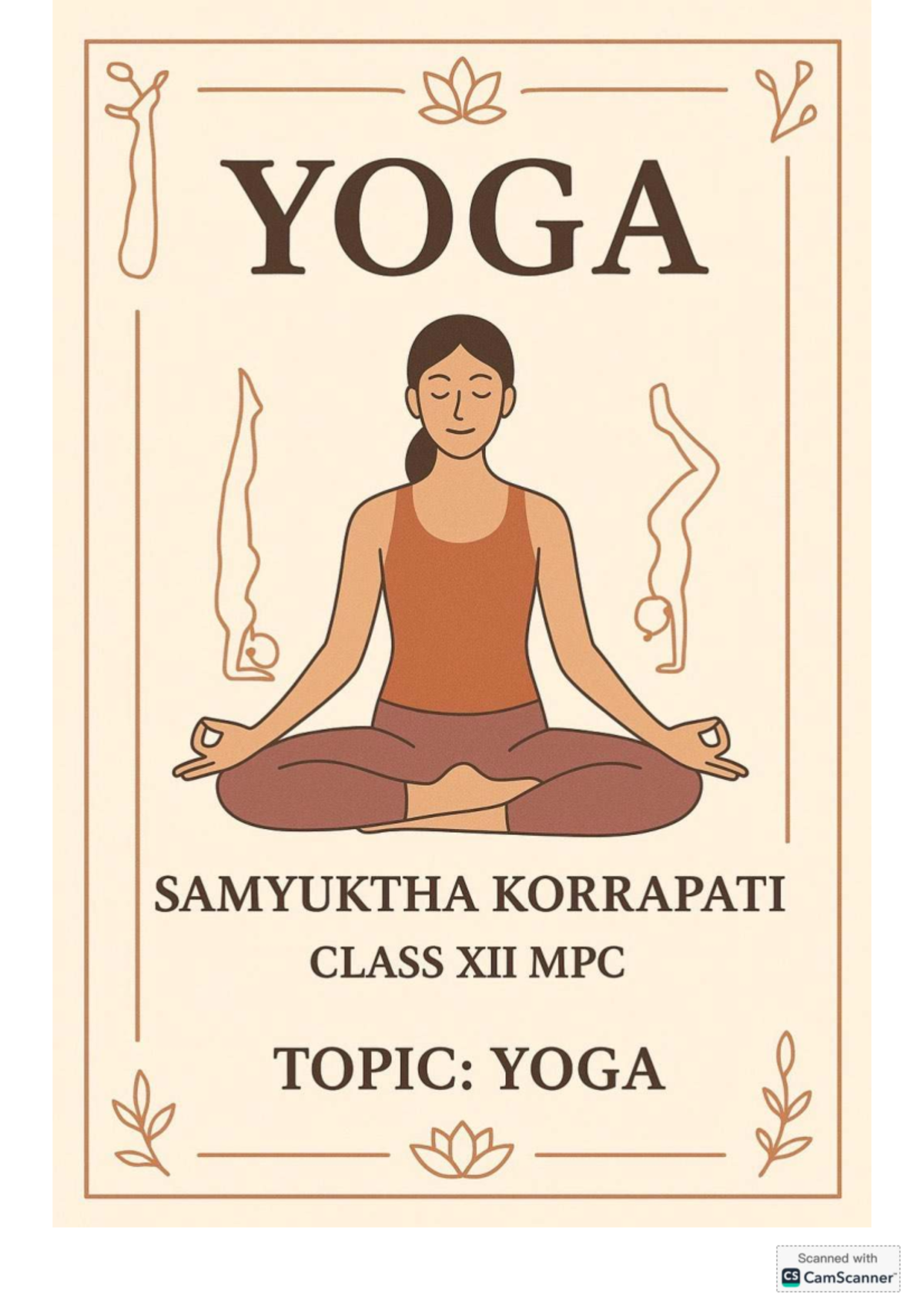 Class XII MPC Yoga Project: Importance, Types, and Benefits - Studocu