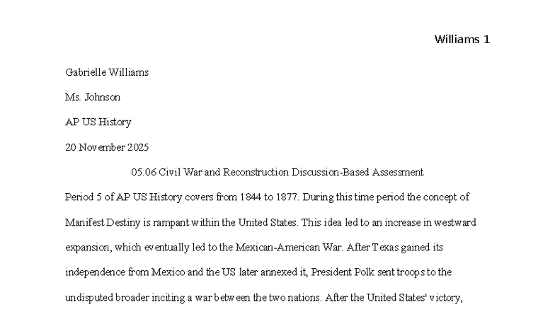 APUSH 05.06 Civil War & Reconstruction Unit 5 Summary - Studocu