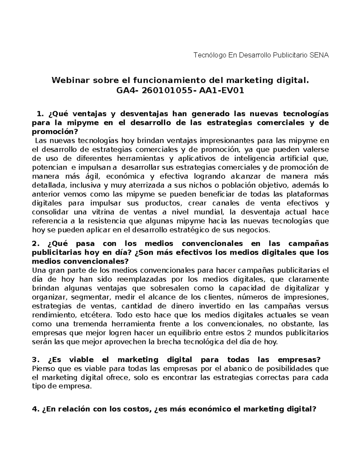Webinar GA4-260101055 sobre Marketing Digital: Ventajas y Desafíos ...
