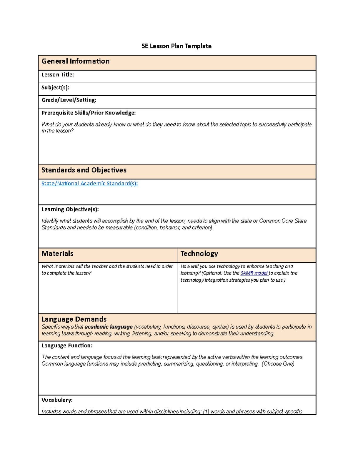 WGU 5E Lesson Plan Template for Effective Teaching Strategies - Studocu