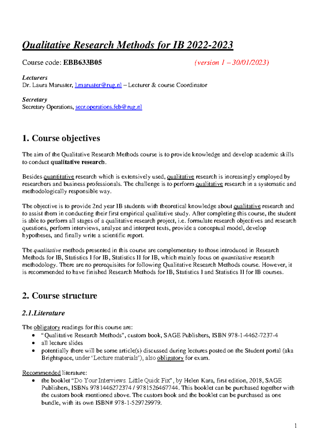 Qualitative Research Methods Syllabus for IB EBB633B05 (2022-2023 ...