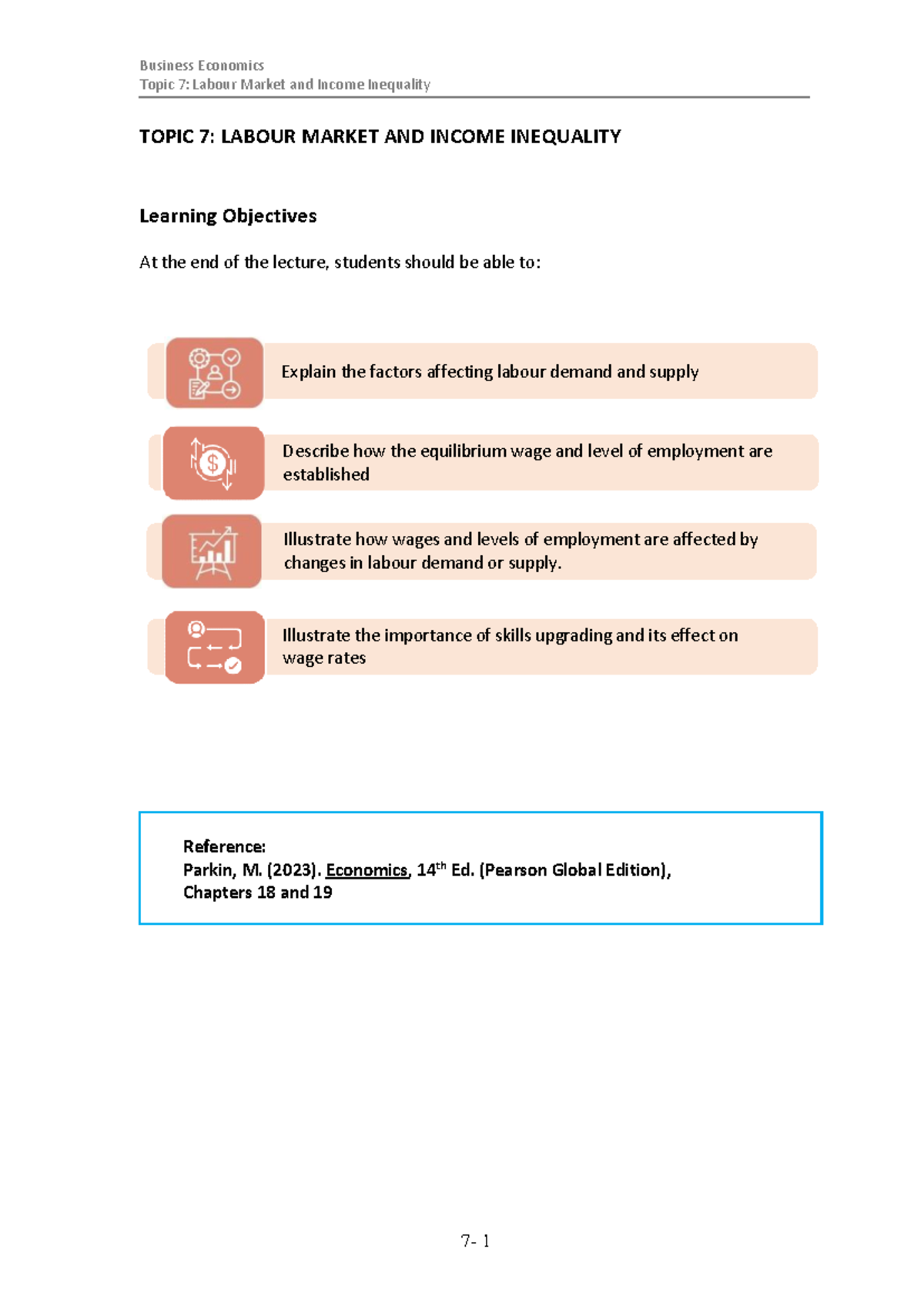 Business Economics T7: Labour Market & Income Inequality Notes - Studocu