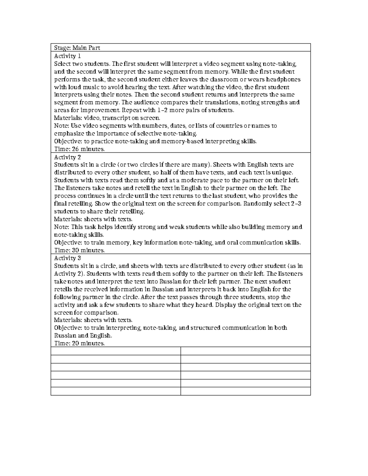 Main Part Activities: Interpreting & Communication Skills - Studocu