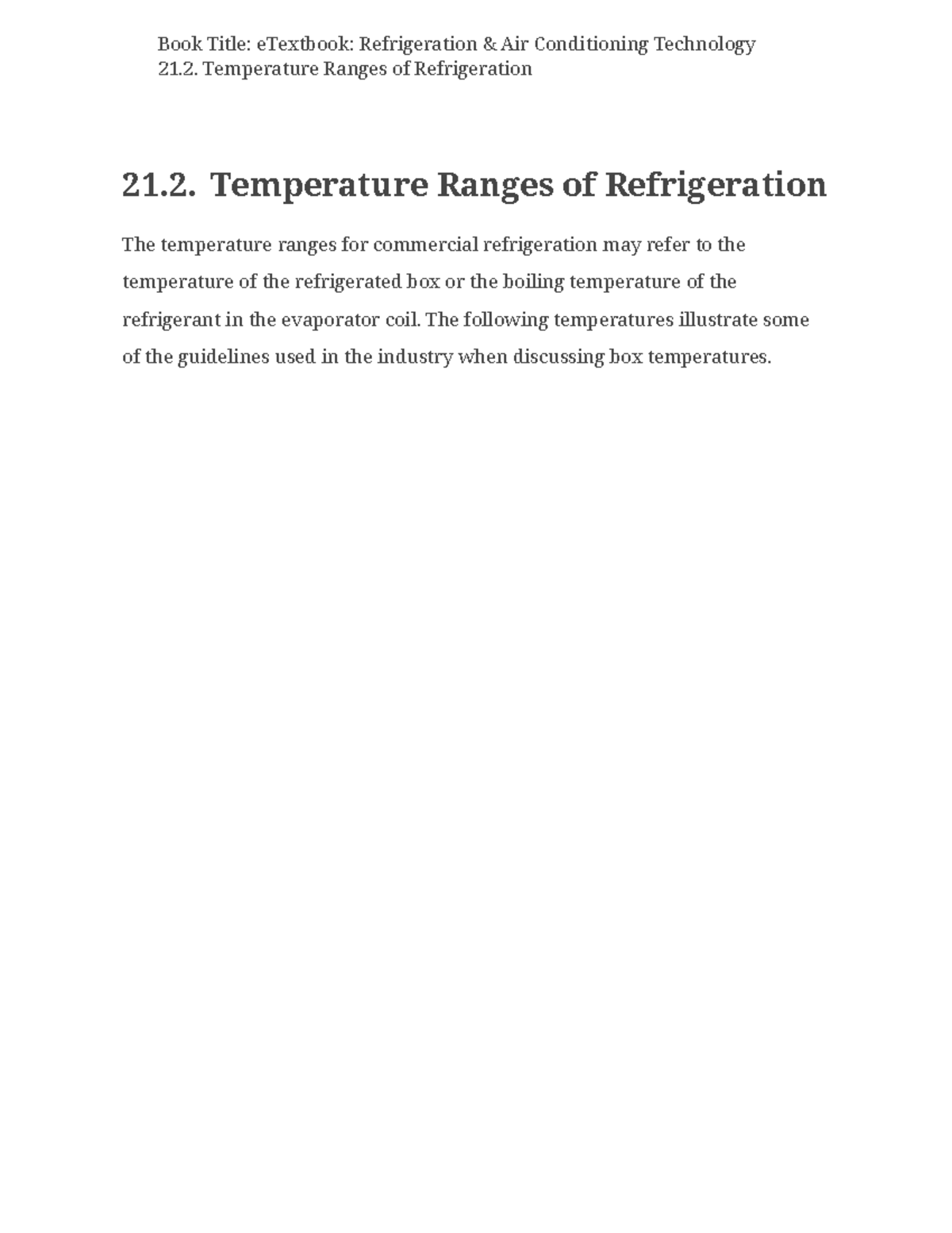 Refrigeration & Air Conditioning Technology: Temperature Ranges ...