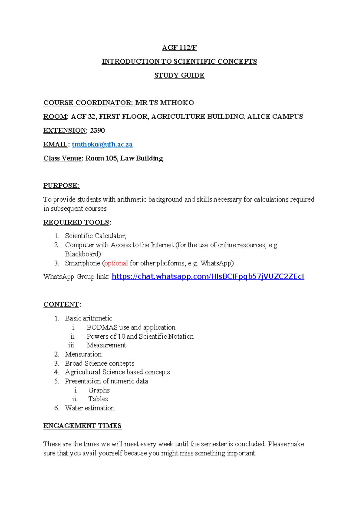 AGF 112 Study Guide: Introduction to Scientific Concepts (2024) - Studocu