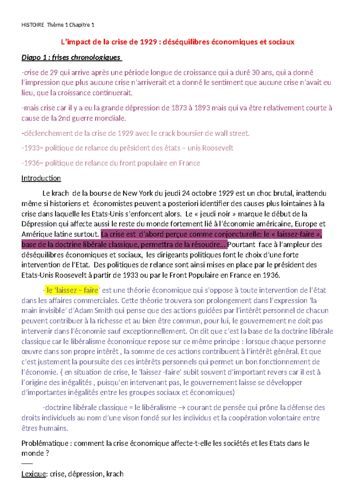 La crise de 1929 - cours sur le programme histoire de terminale - L ...