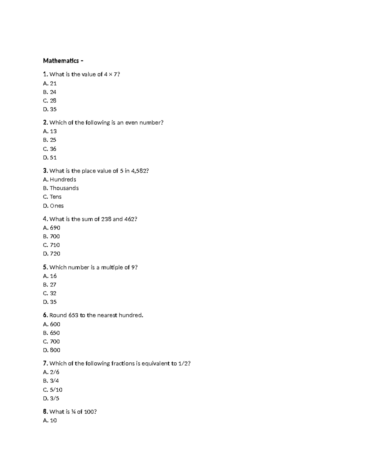 SSES Reviewer Grade 6 - Mathematics Lecture Notes - Studocu