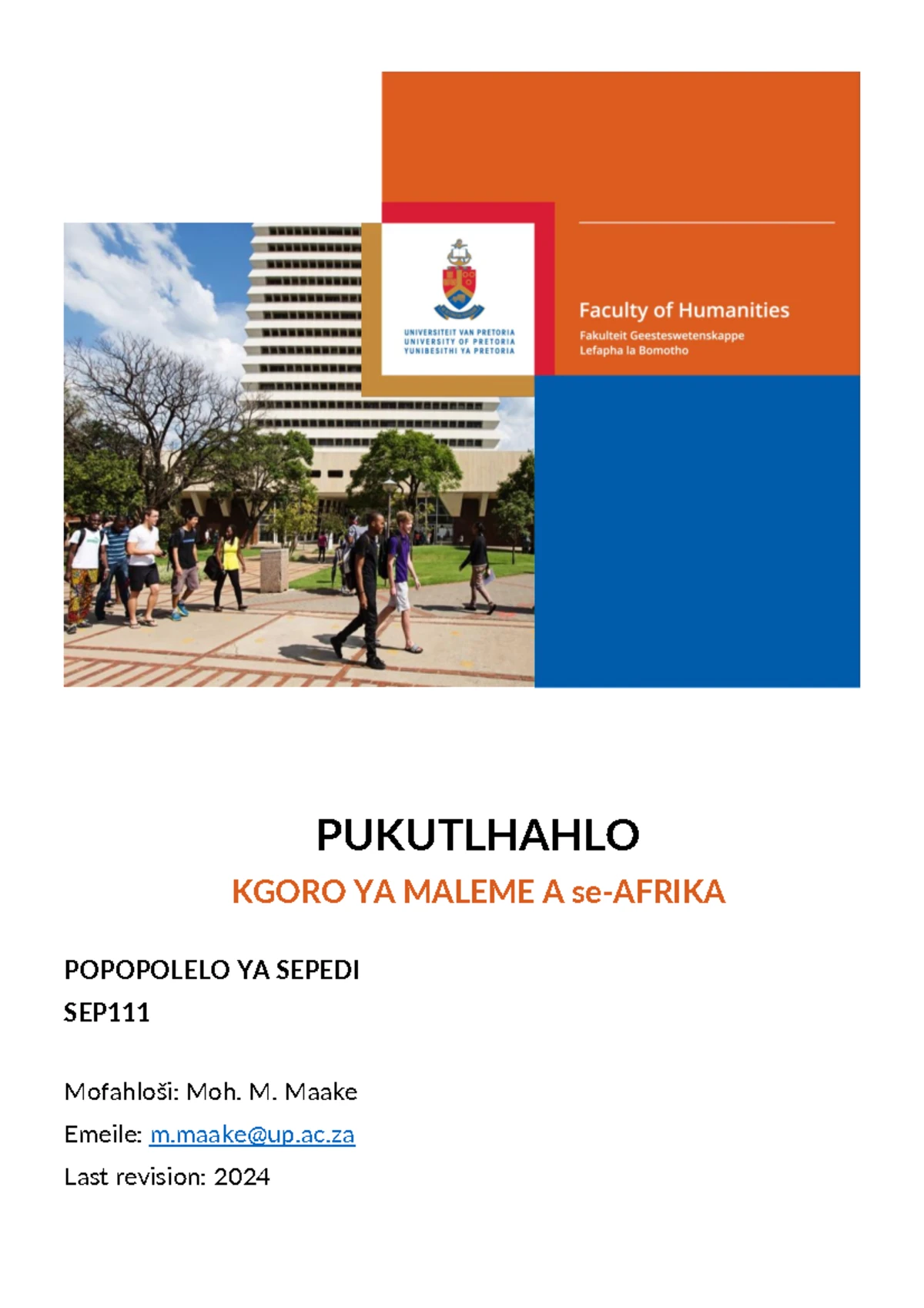 Lesson 1-6 Vocabulary - Summary Sepedi for beginners - Sepretori ...