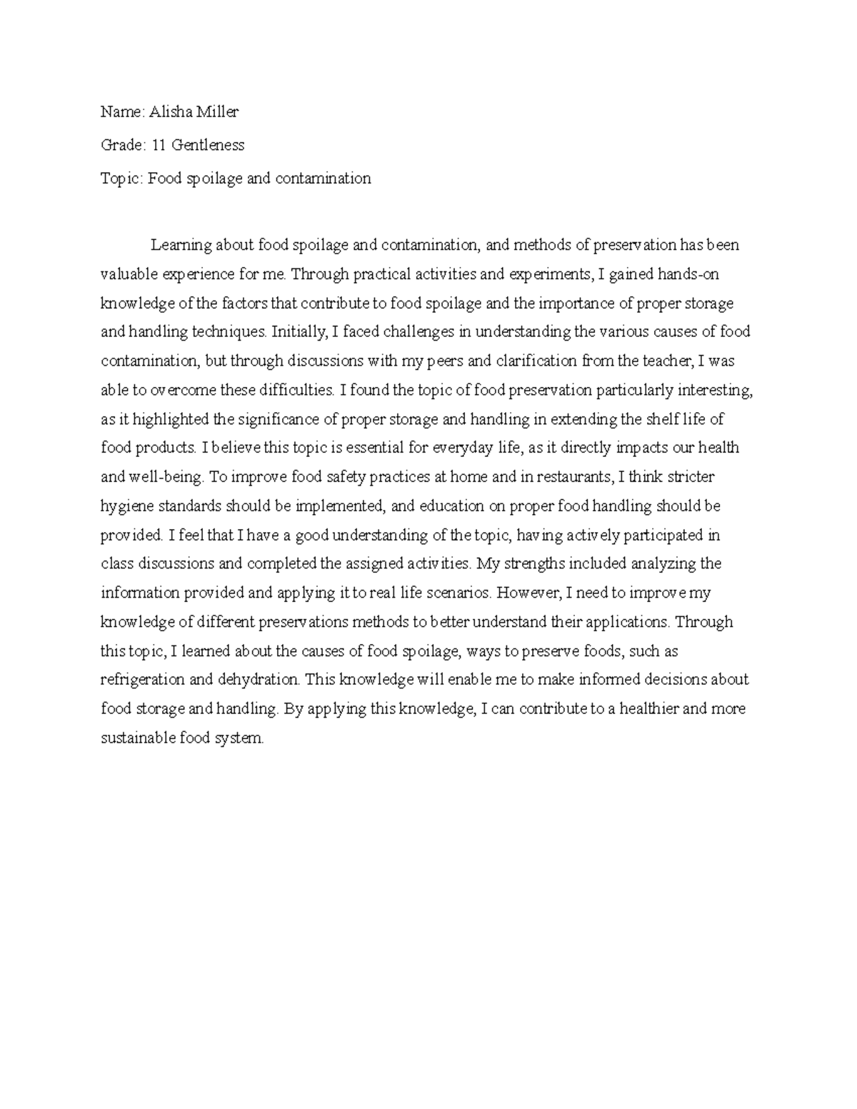 Foods Reflections: Insights on Preservation & Cooking Techniques (Grade ...