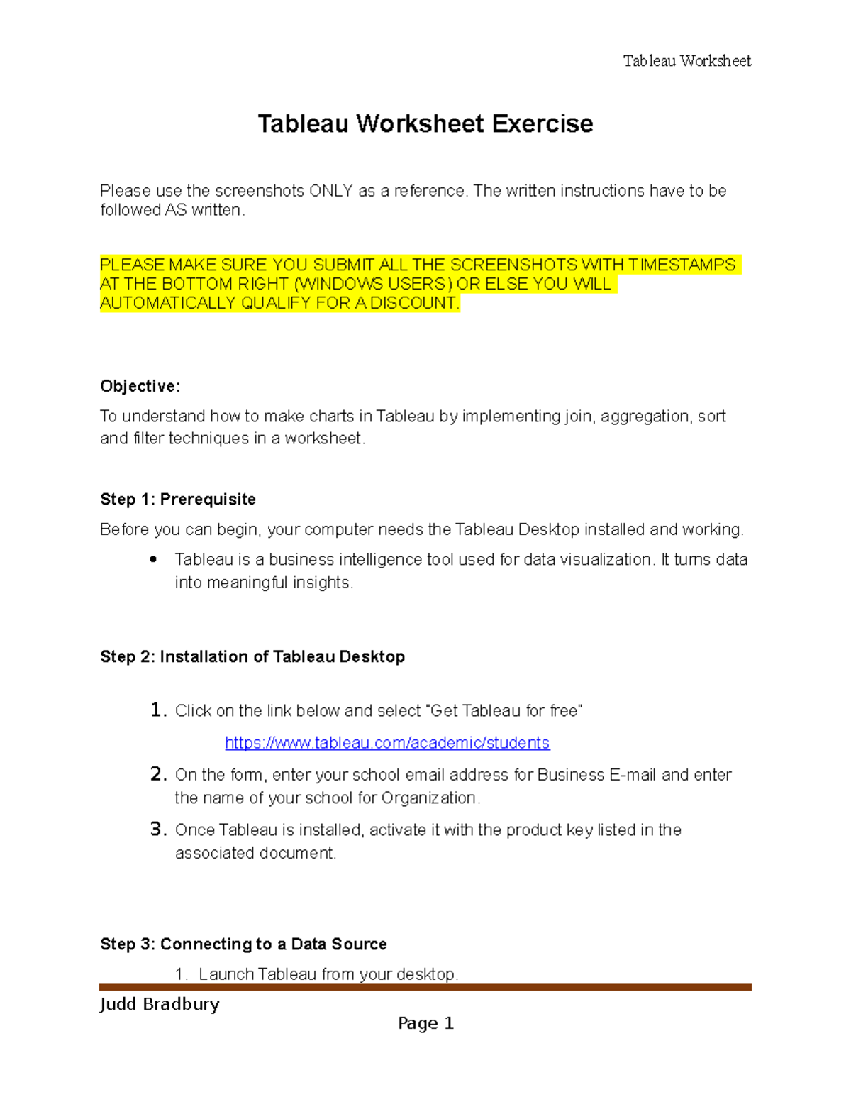 Tableau - Exercise 2 - Assignment 2: Creating Visualizations - Studocu
