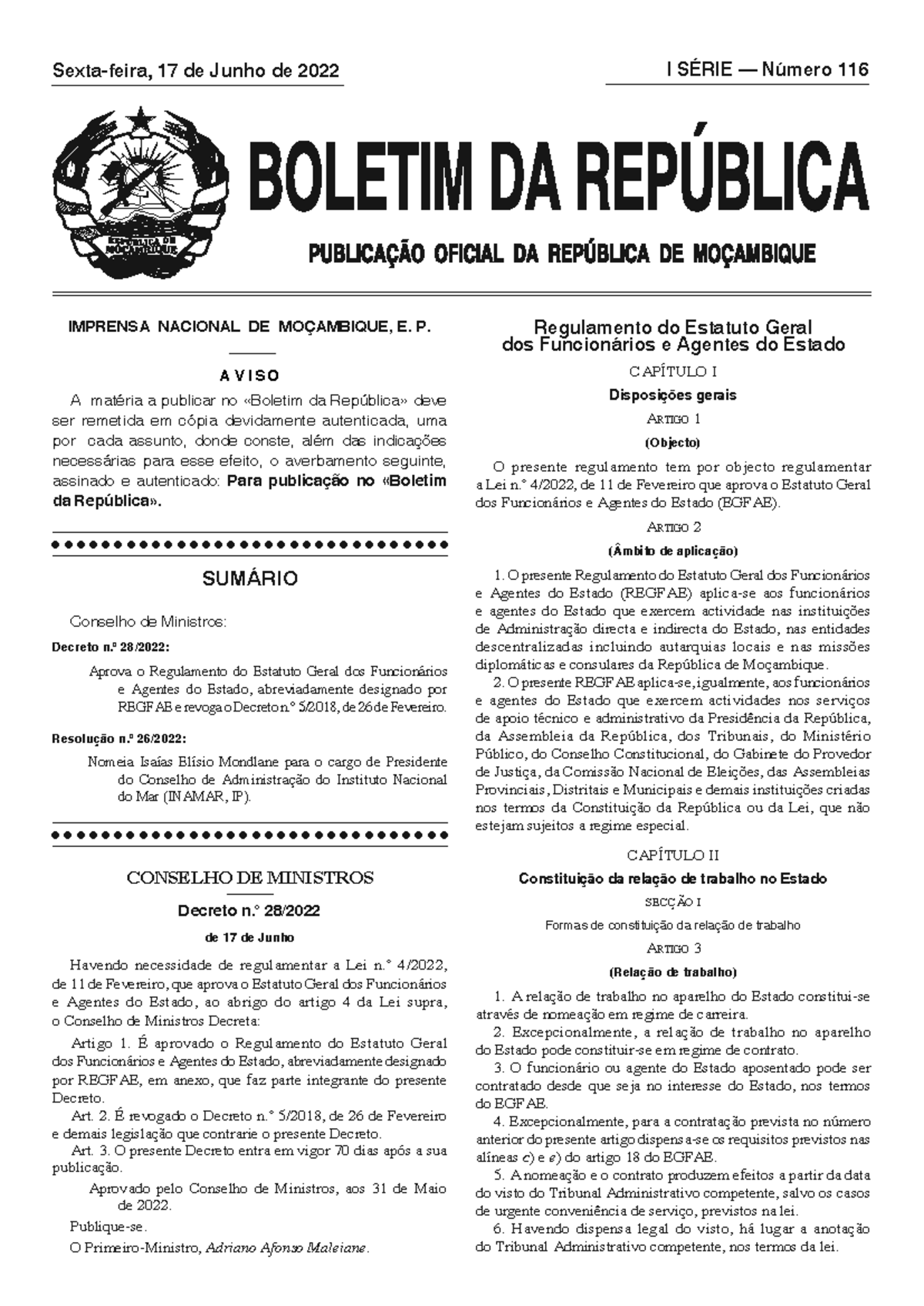 BR 116 I Serie 2022 Atualização do Regulamento EGFE - Decreto 28/2022 ...