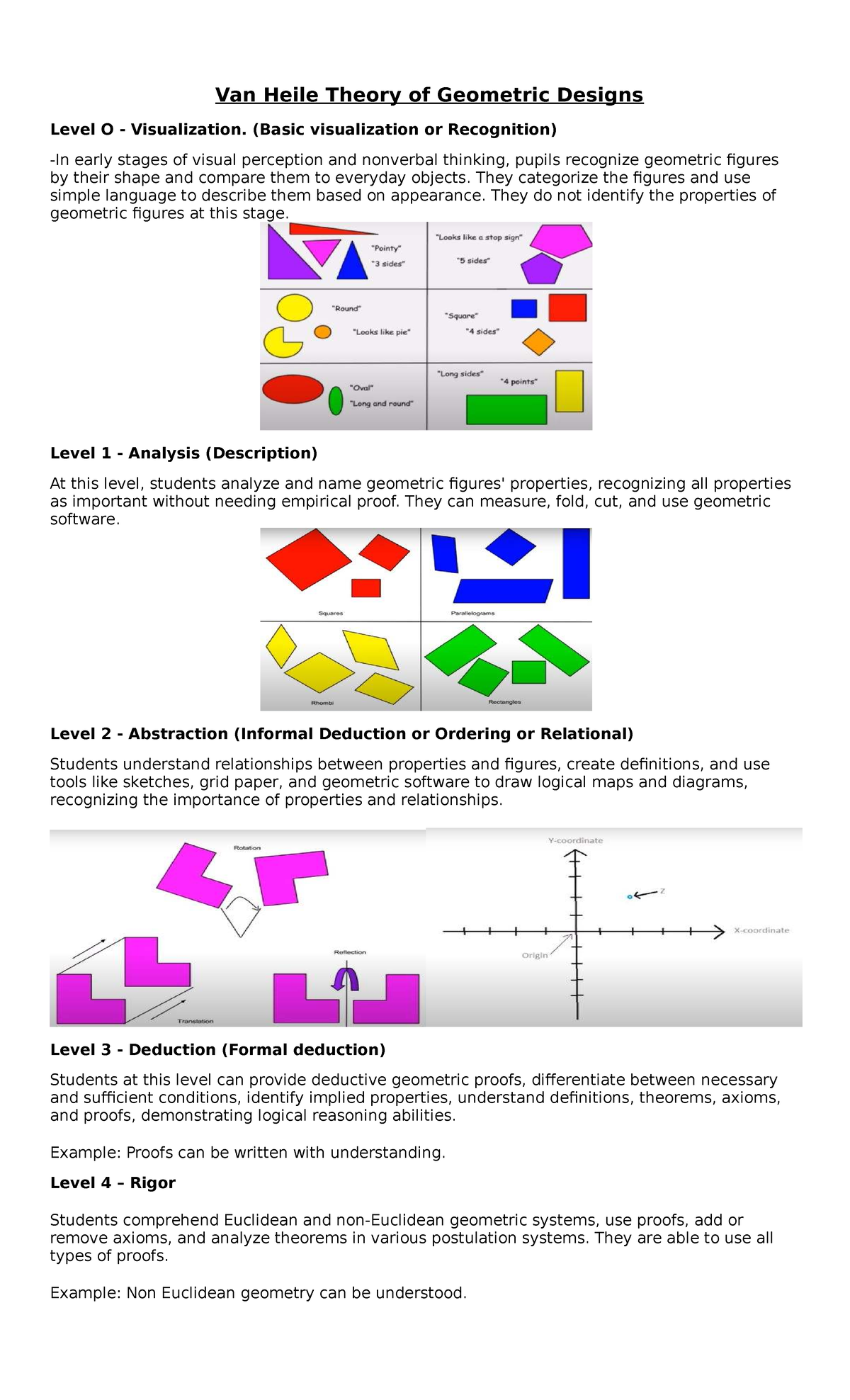 Van Heile Theory of Geometric Designs Level O Visualization & Analysis ...