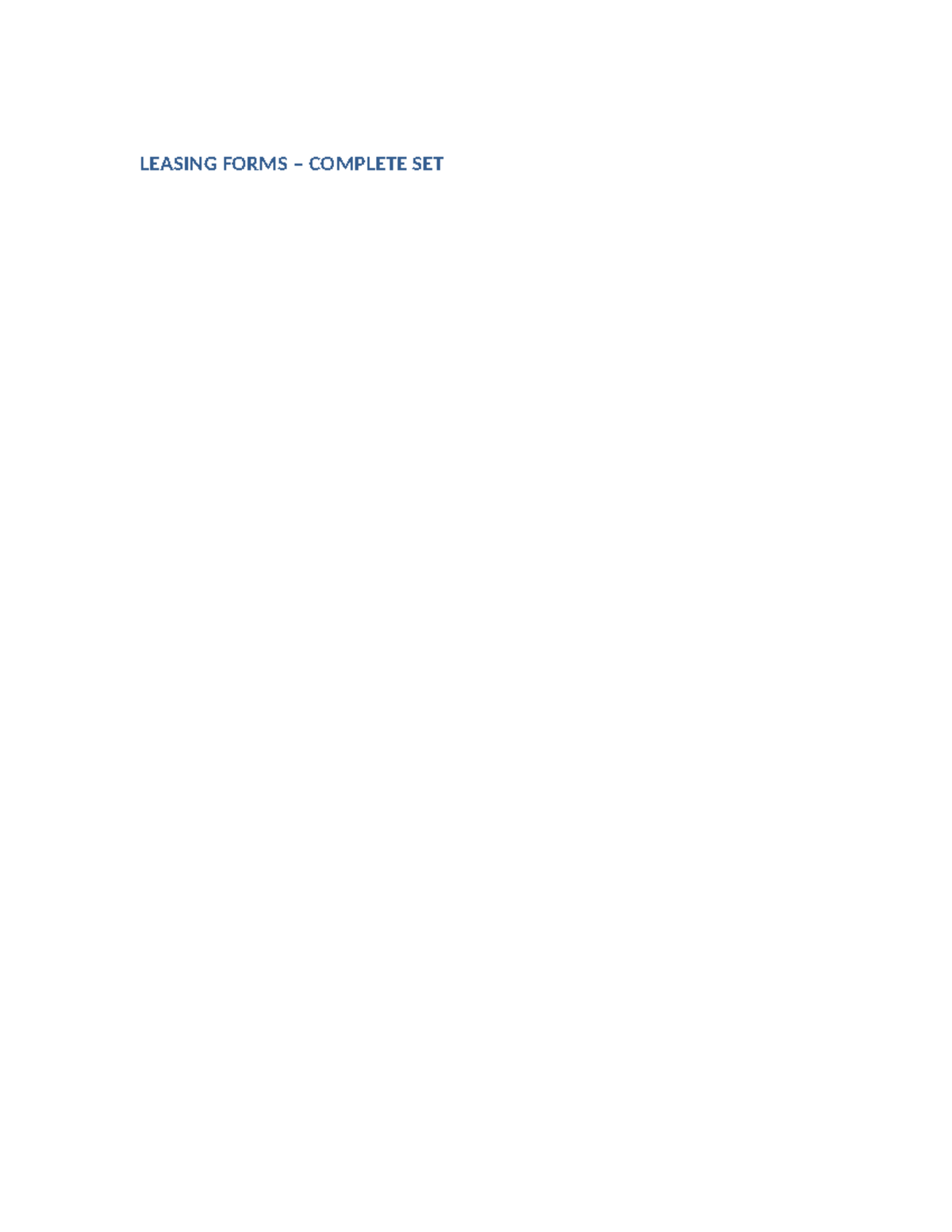 Leasing Forms Sample - Business Management Guide - Studocu