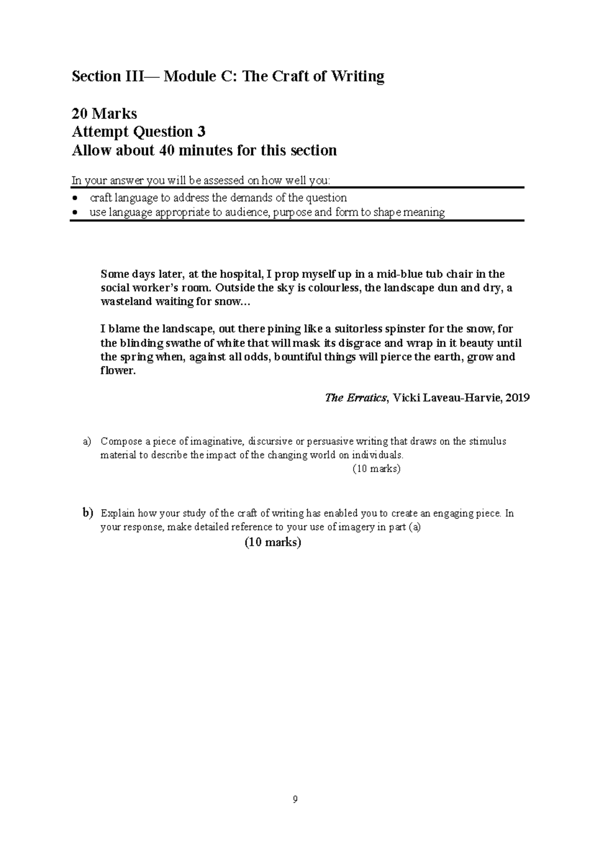 Mod C: The Craft of Writing - Practice Trial & HSC Questions - Studocu