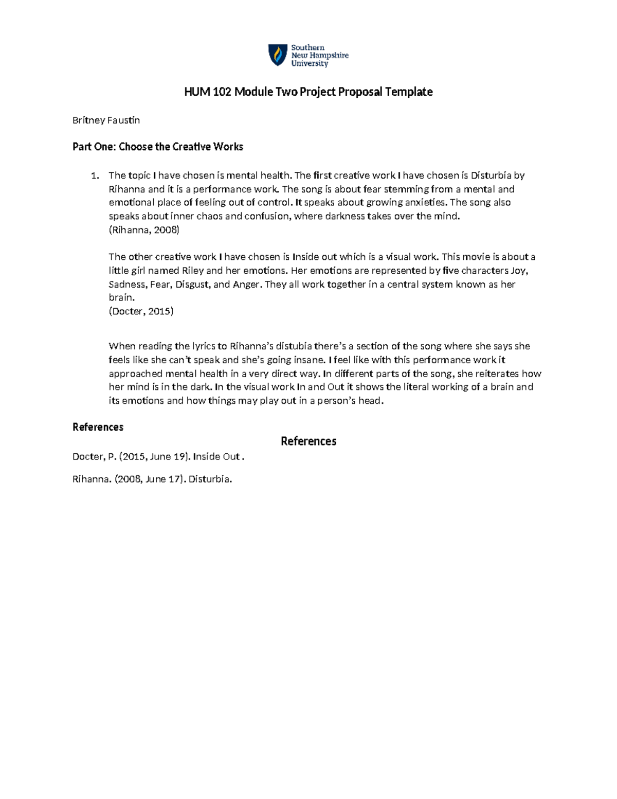 HUM 102 Module Two Project Proposal Template - HUM 102 Module Two Project Proposal Template ...
