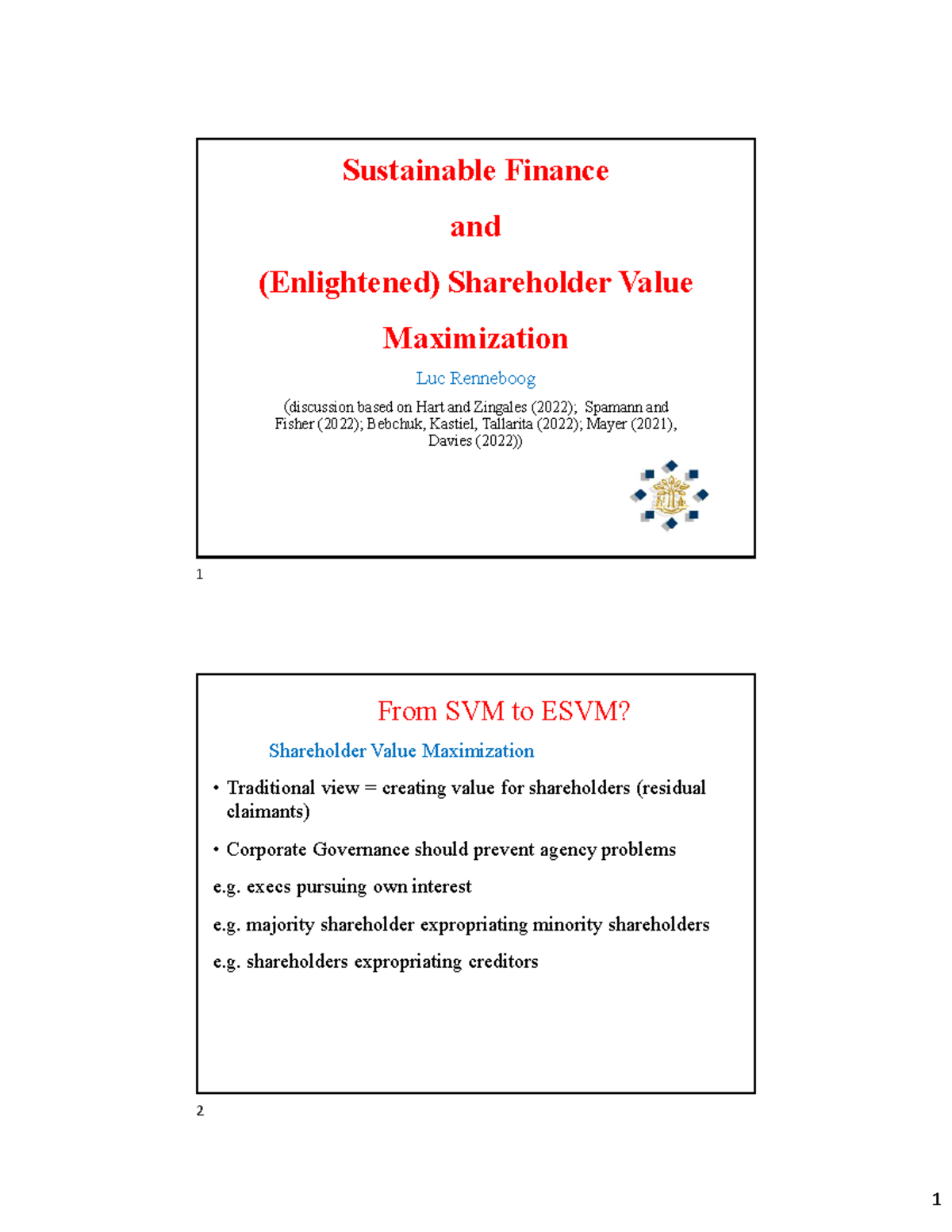 Sustainable Finance and ESVM: Insights from Luc Renneboog (2026 ...