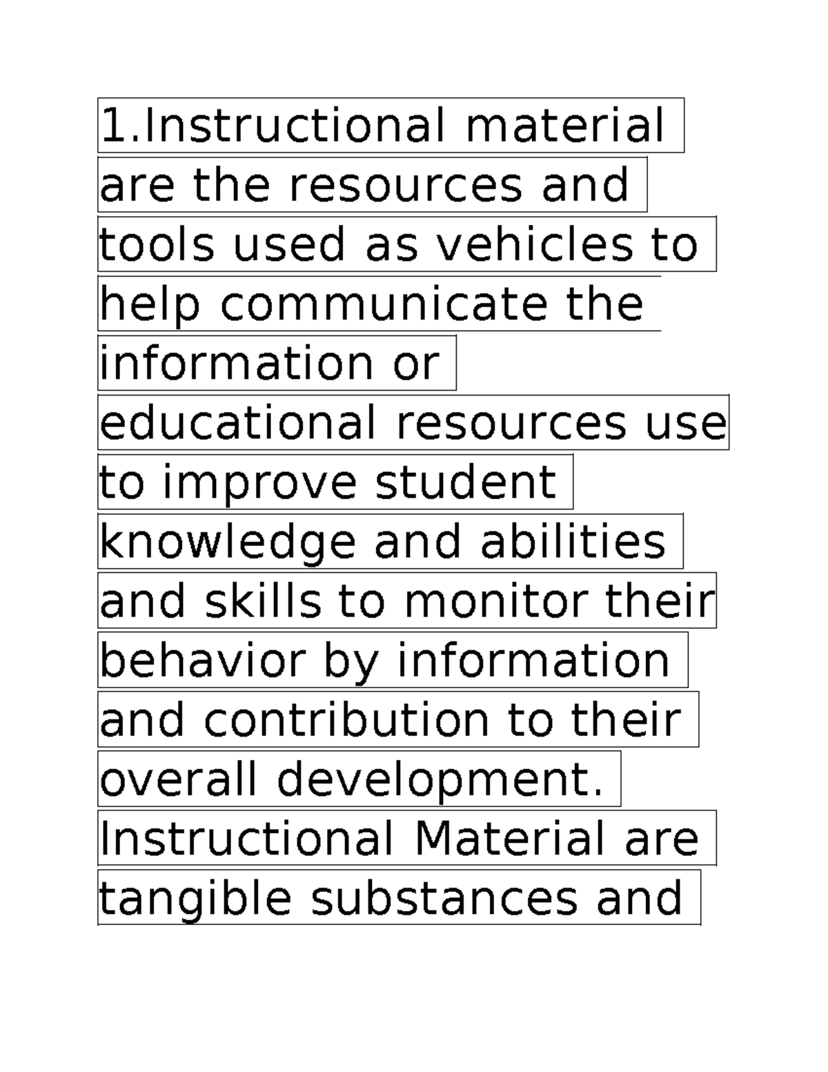 Instructional Materials: Key Elements for Effective Learning - Studocu