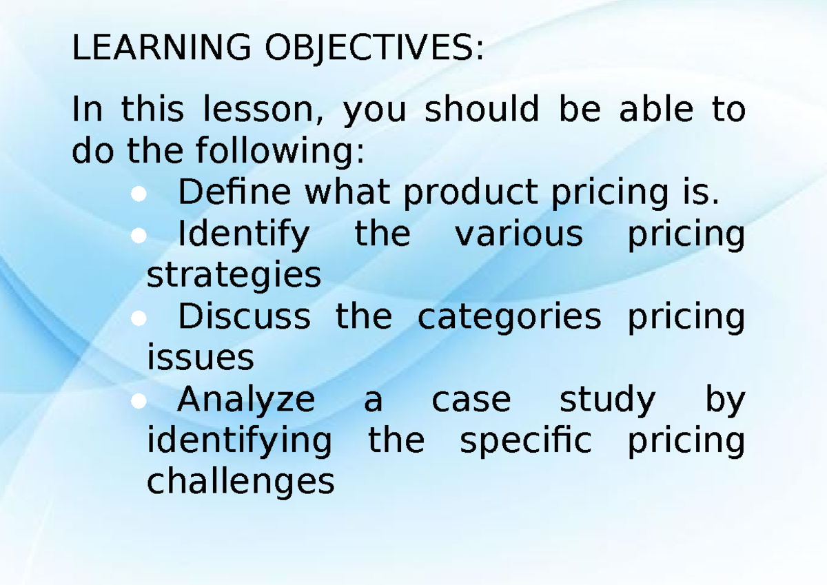 Learning Objectives - Principles of Accounting - LEARNING OBJECTIVES ...