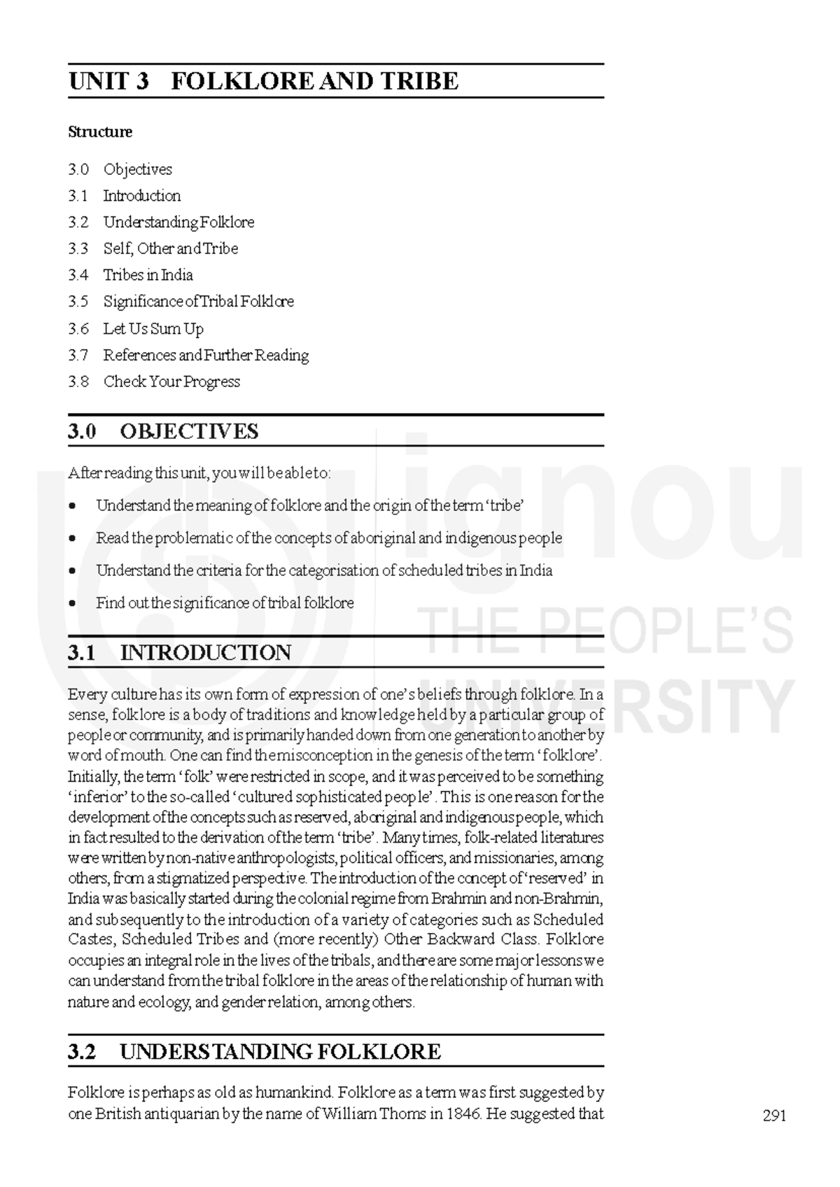 UNIT 3 FOLKLORE AND TRIBE: Understanding Gender and Cultural ...