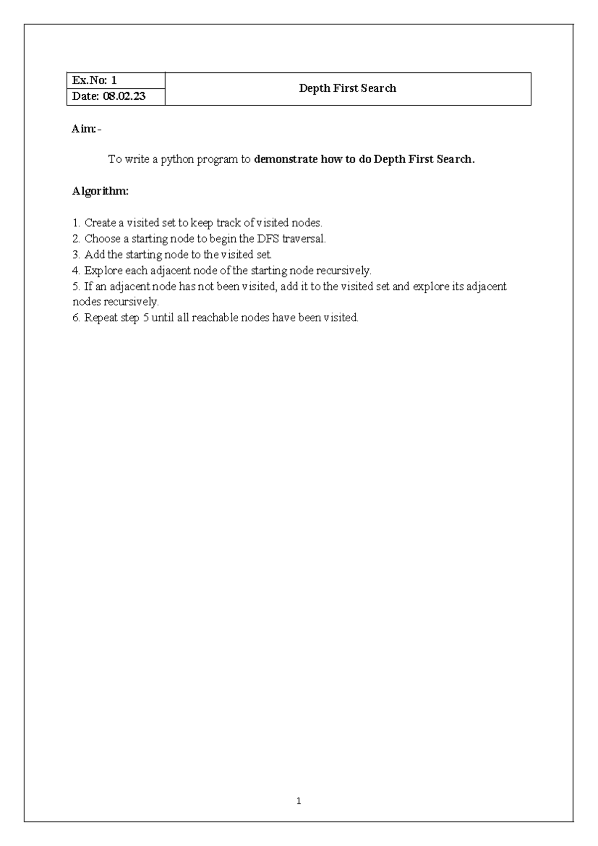 AIML-LAB Manual: Python Programs for Search Algorithms and Traversals - Studocu