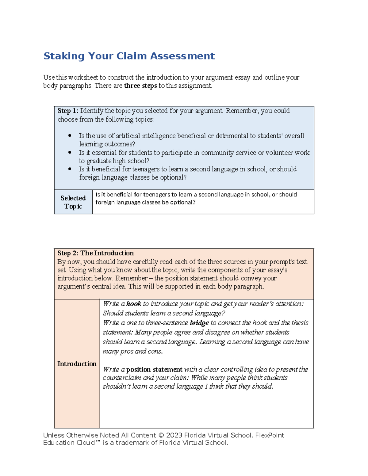 04 04 staking your claim completed - Staking Your Claim Assessment Use ...