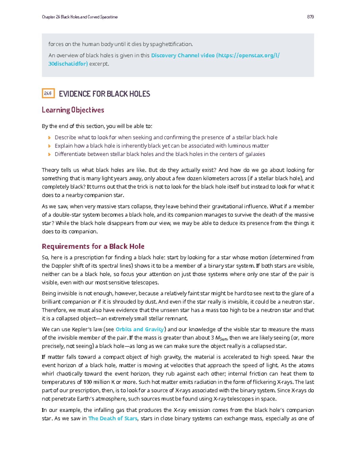 Chapter 24: Black Holes and Curved Spacetime - Key Concepts and ...