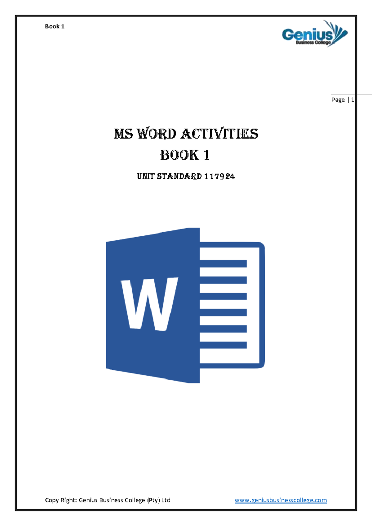 MS Word Book 1 Practical Activities - Formative Assessments - Studocu