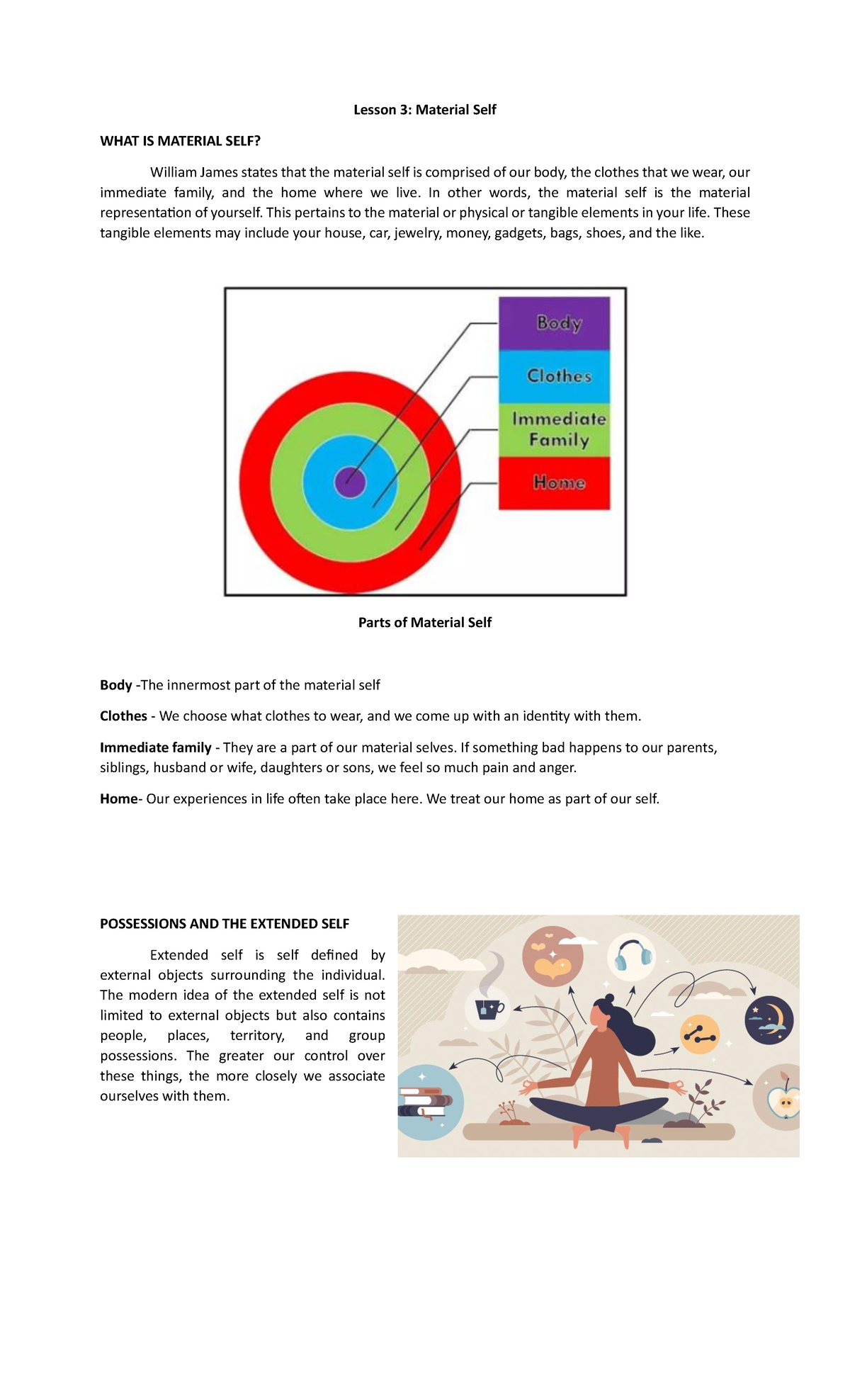Material Self - tools - Lesson 3: Material Self WHAT IS MATERIAL SELF ...