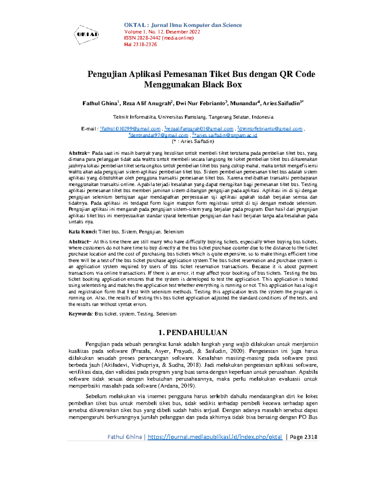 1R - Pengujian Aplikasi Pemesanan Tiket Bus dengan Metode Black Box ...
