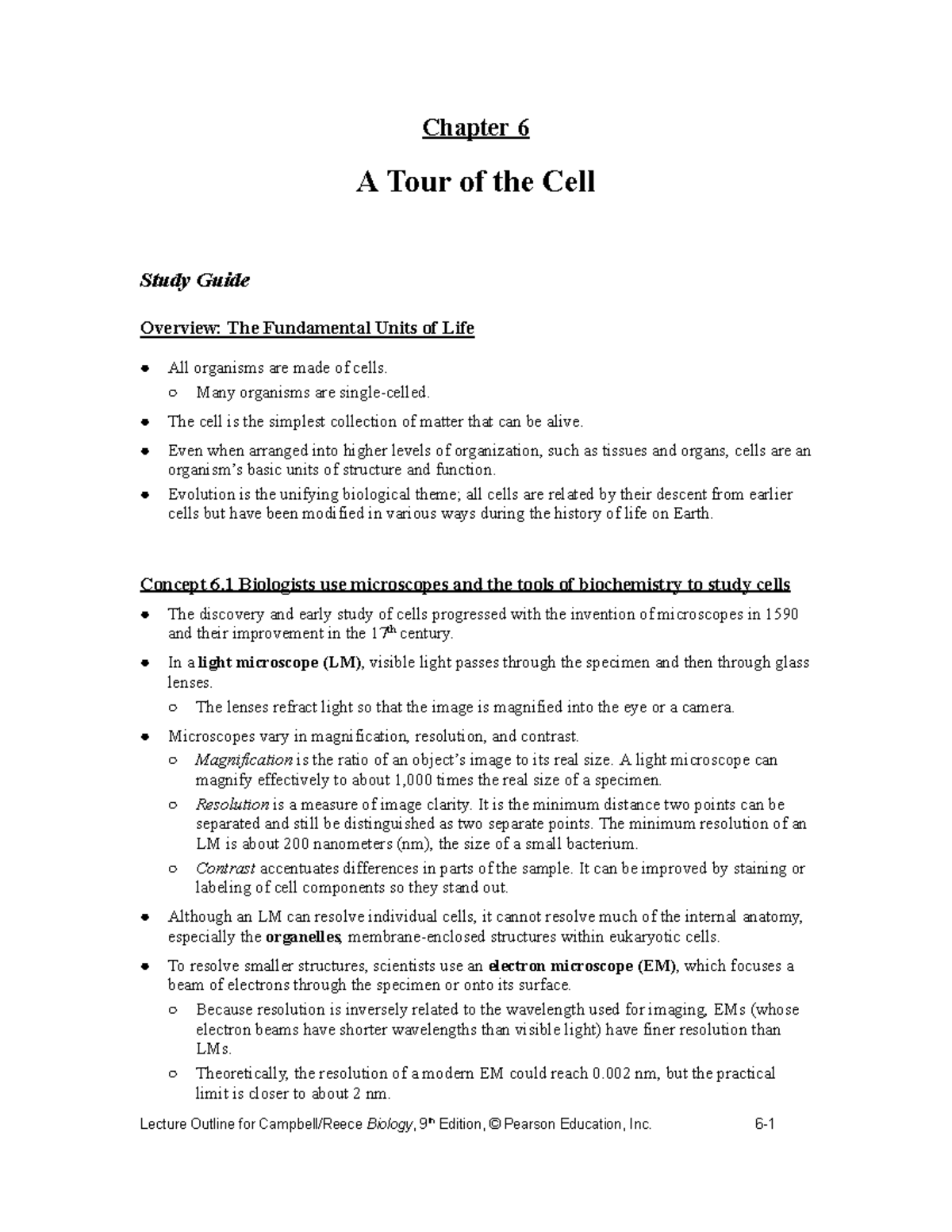 Chapter 6 Study Guide: Exploring Cell Structure & Function - Studocu