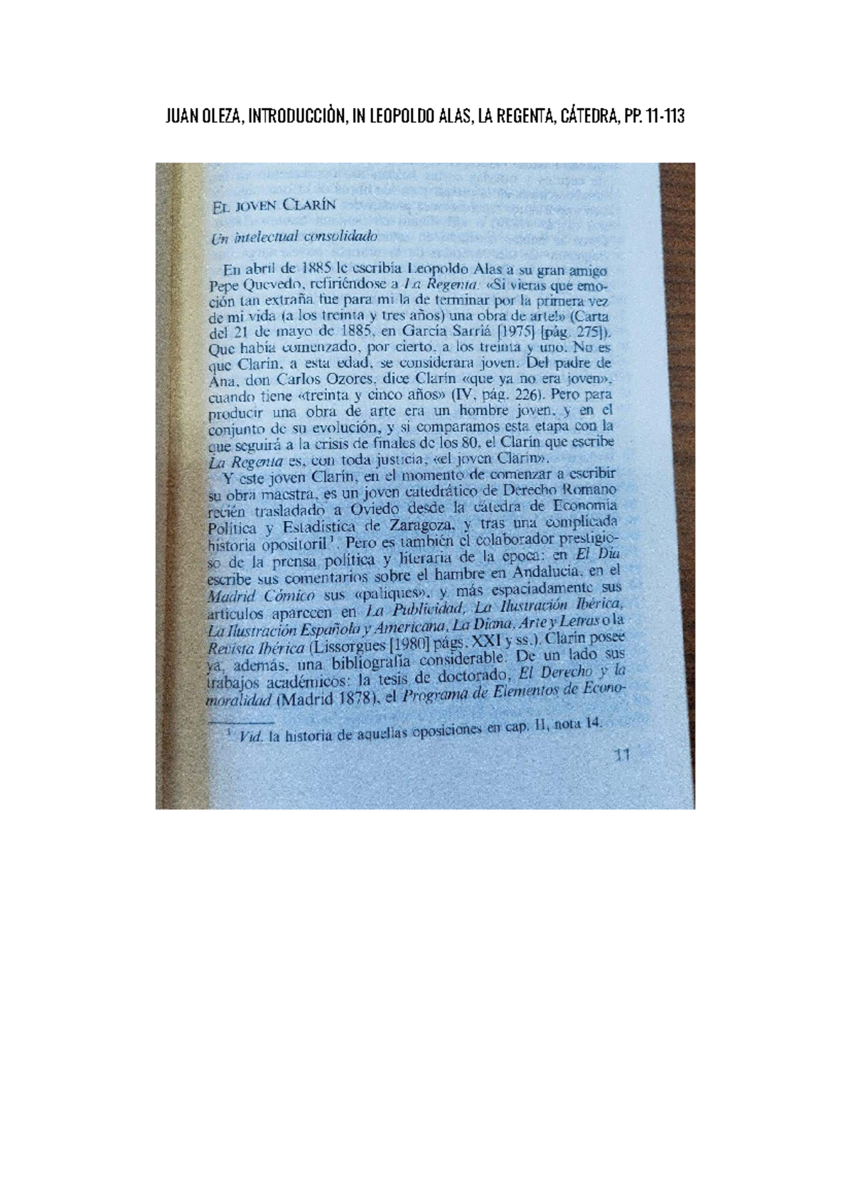 Saggi - Lettere Moderne - JUAN OLEZA, INTRODUCCIÒN, IN LEOPOLDO ALAS ...