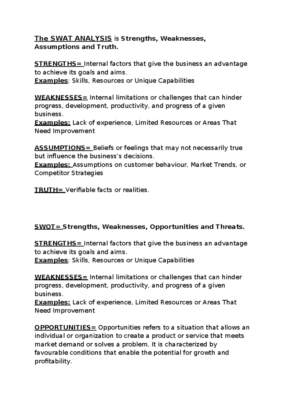 SWOT Analysis: Strengths, Weaknesses, Opportunities, Threats Overview ...