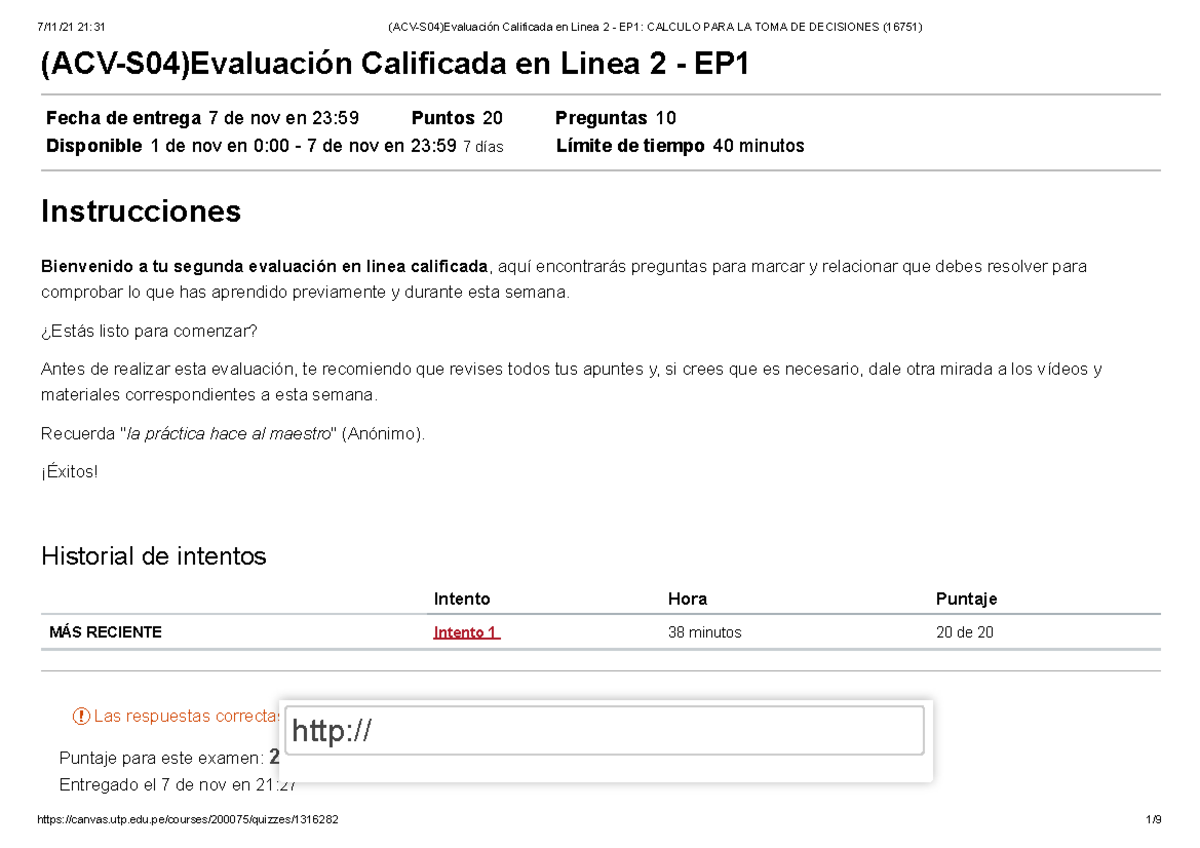 (ACV-S04)Evaluación Calificada en Linea 2 - EP1 Calculo PARA LA TOMA DE Decisiones (16751) - Studocu