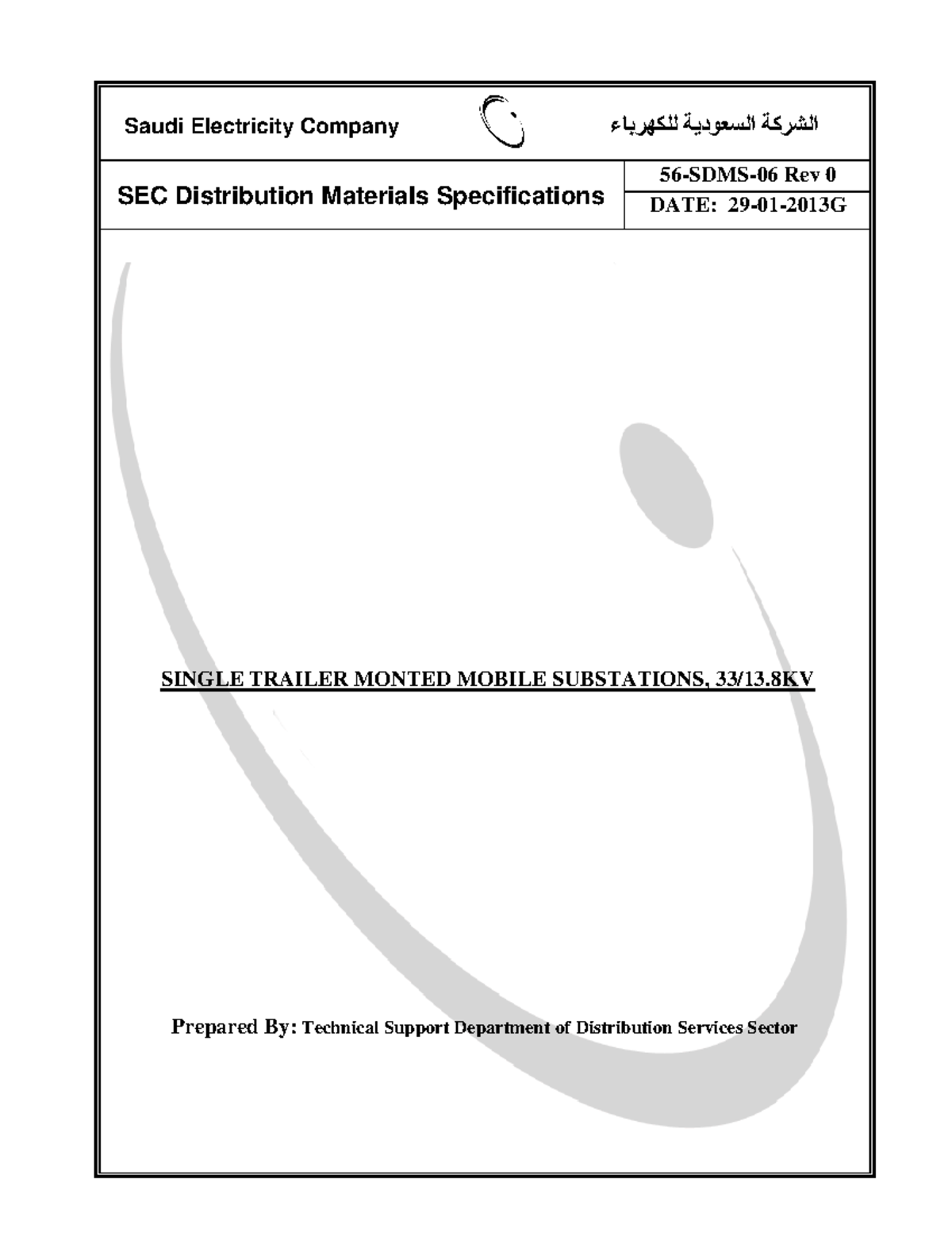 SEC Distribution Materials Specifications for Mobile Substations Rev 0 ...