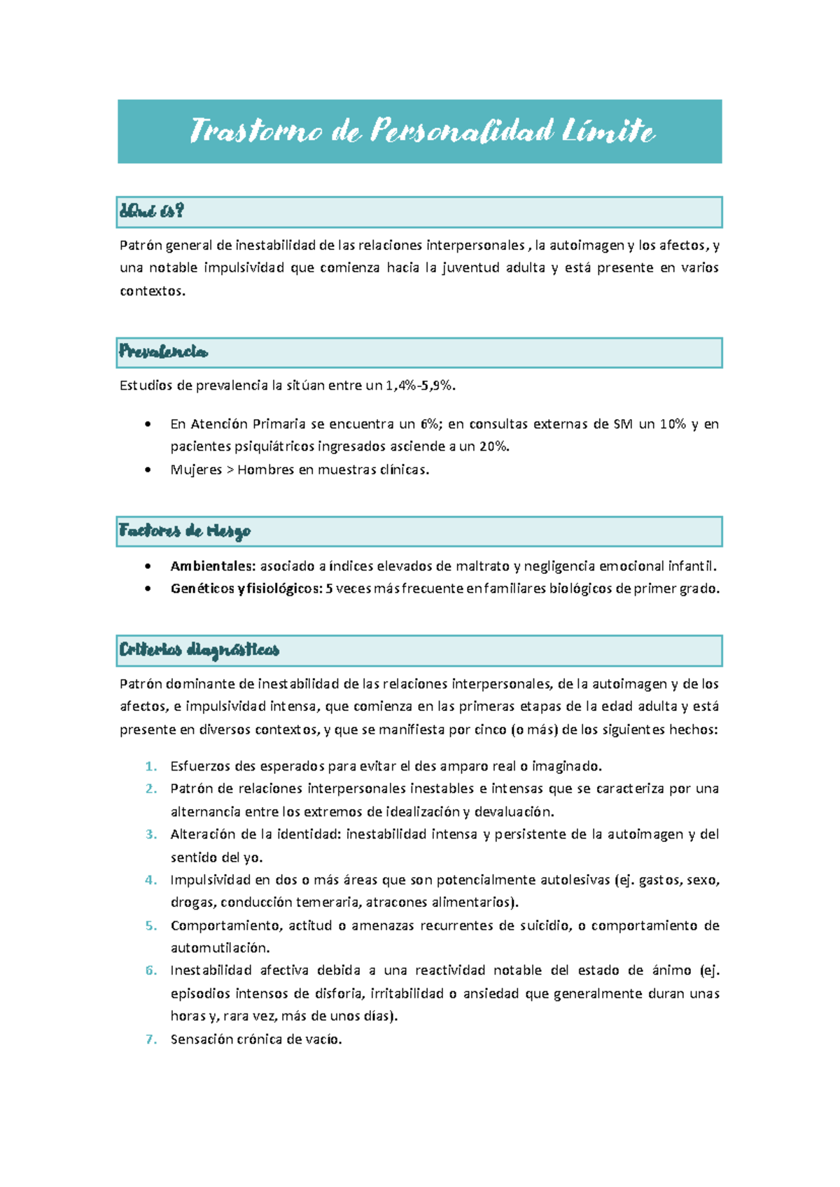 MCMI-IV: Evaluación del Trastorno de Personalidad Límite - Studocu