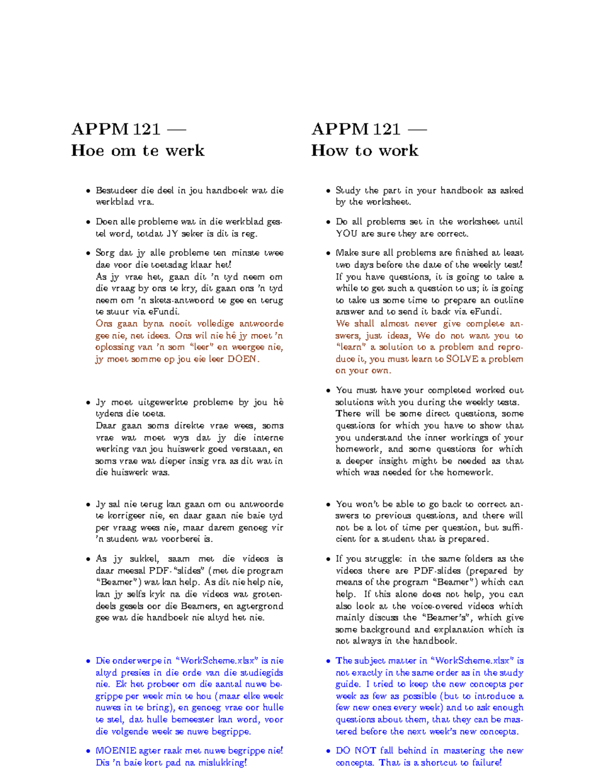 APPM 121 — Study Guide for Weekly Test Preparation - Studocu
