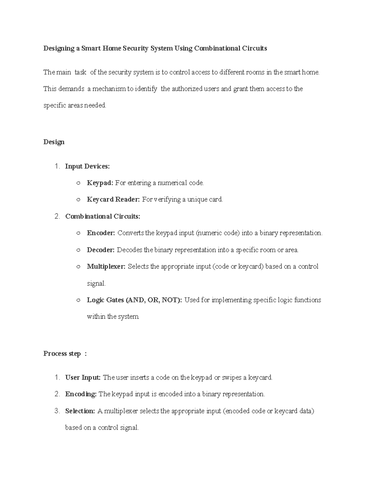 Designing a Smart Home Security System: Assignment 2 Insights - Studocu