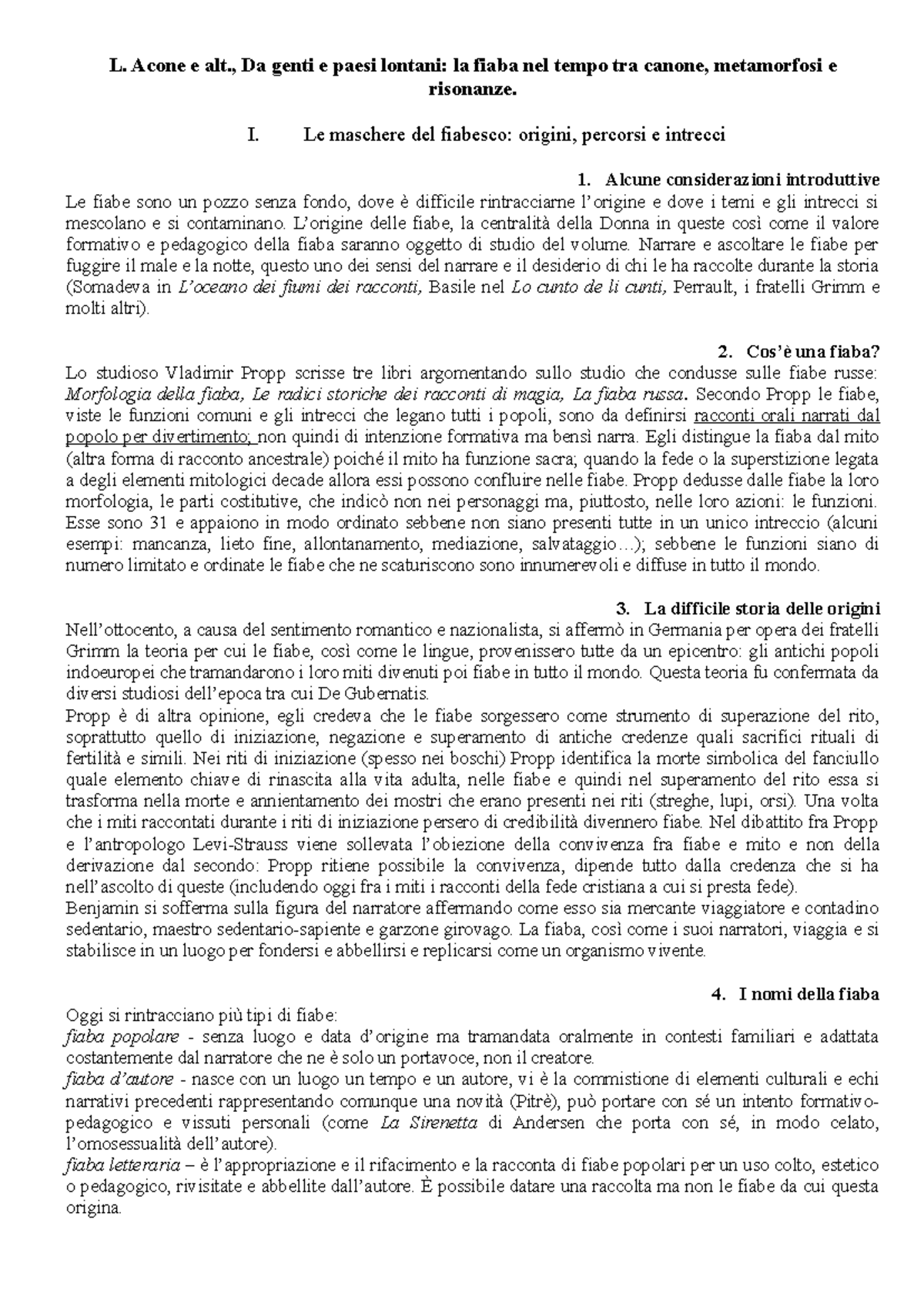 Riassunto da Genti e Paesi lontani - L. Acone e alt., Da genti e paesi ...
