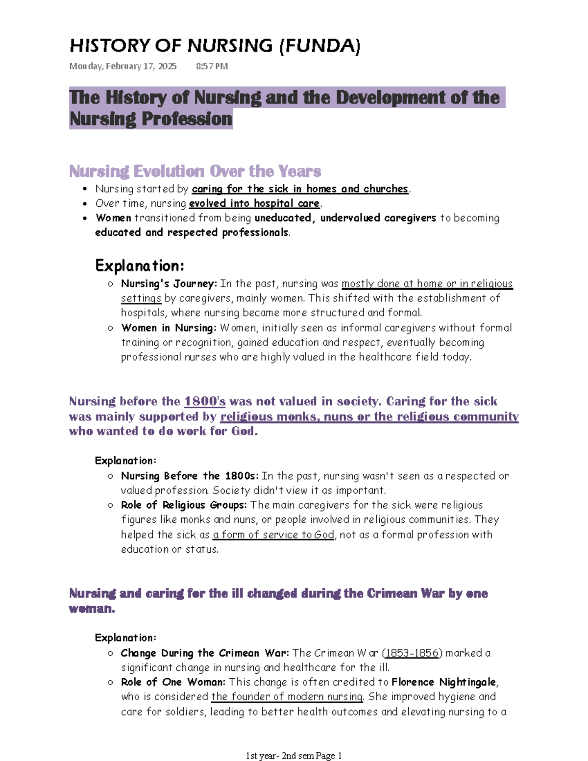 Nursing History - The History of Nursing and the Development of the ...