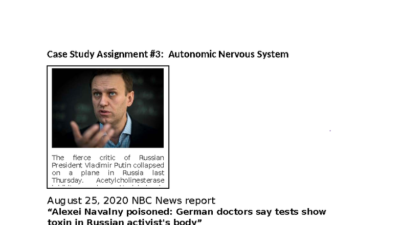 PHRM 3010 Case Study 3: Autonomic Nervous System Poisoning Analysis - Studocu