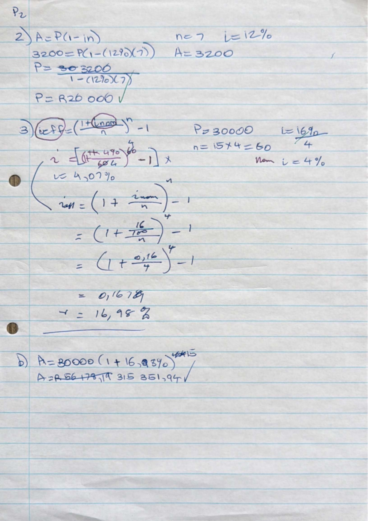 P1 Notes: Financial Calculations and Formulas Explained - Studocu