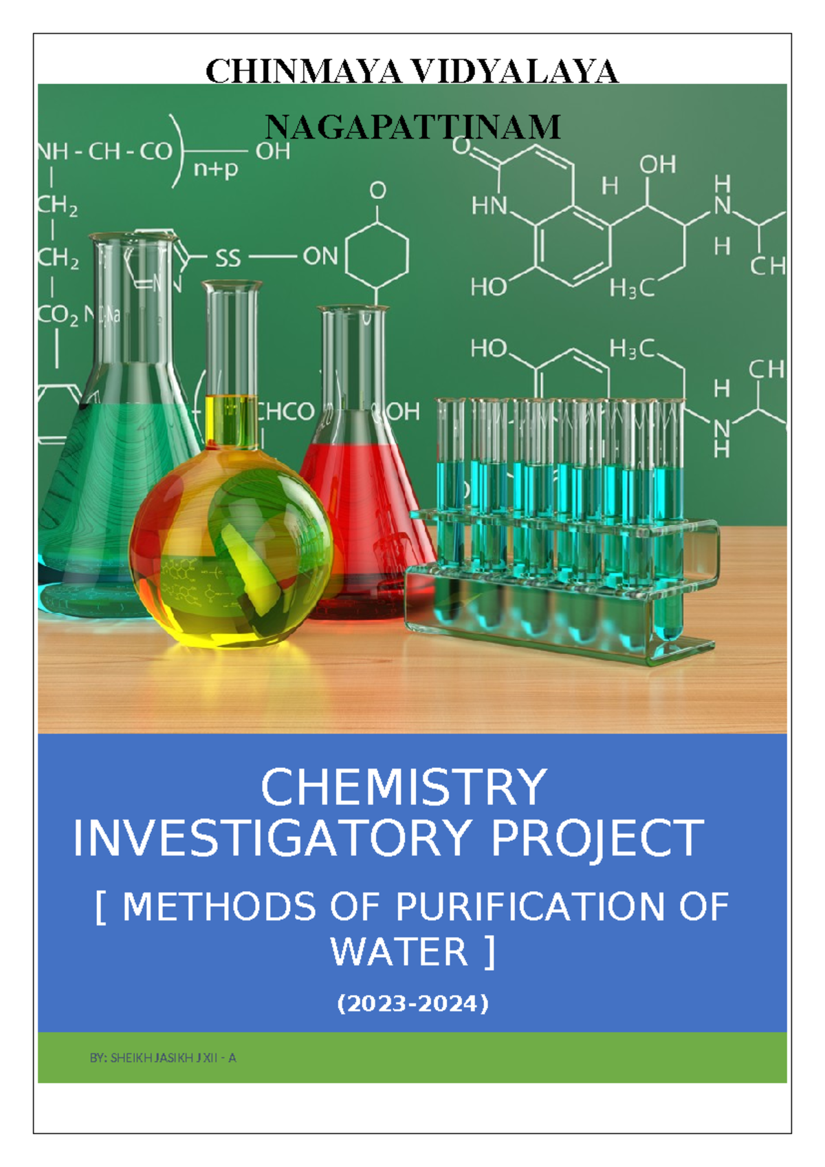 Methods of Water Purification: A Chemistry Investigatory Project (2023 ...