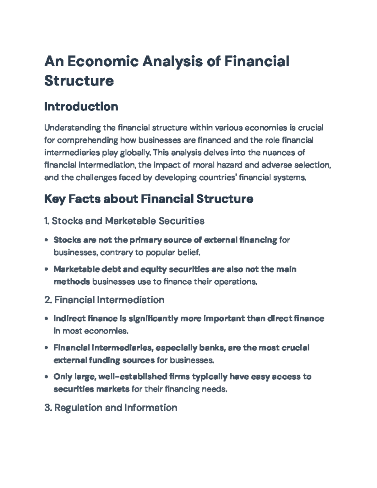 Economic Analysis of Financial Structures: Challenges & Solutions - An ...