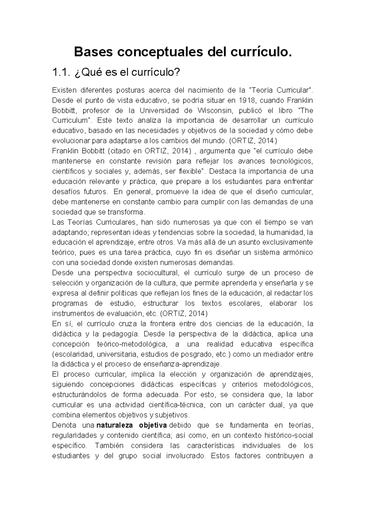 Bases Conceptuales del Currículo: Análisis y Diseño Educativo - Studocu