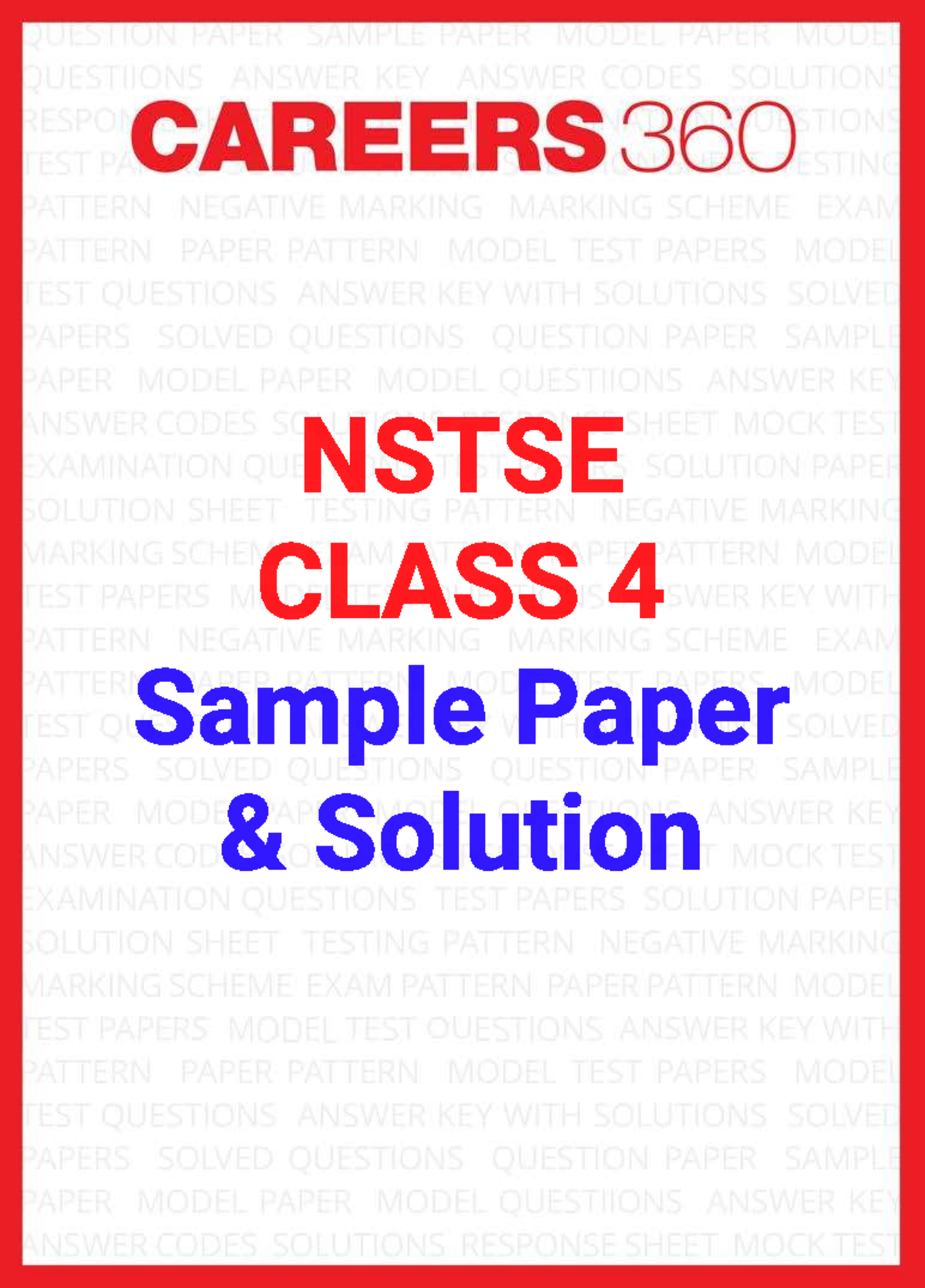NSTSE CLASS 4 Sample Paper & Solutions: Math & Science - Studocu