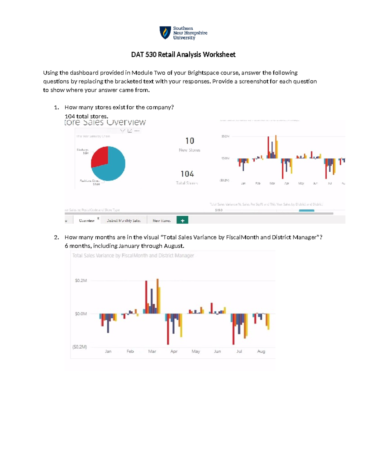 DAT 530 Retail Analysis Worksheet: Key Sales and Store Metrics - Studocu