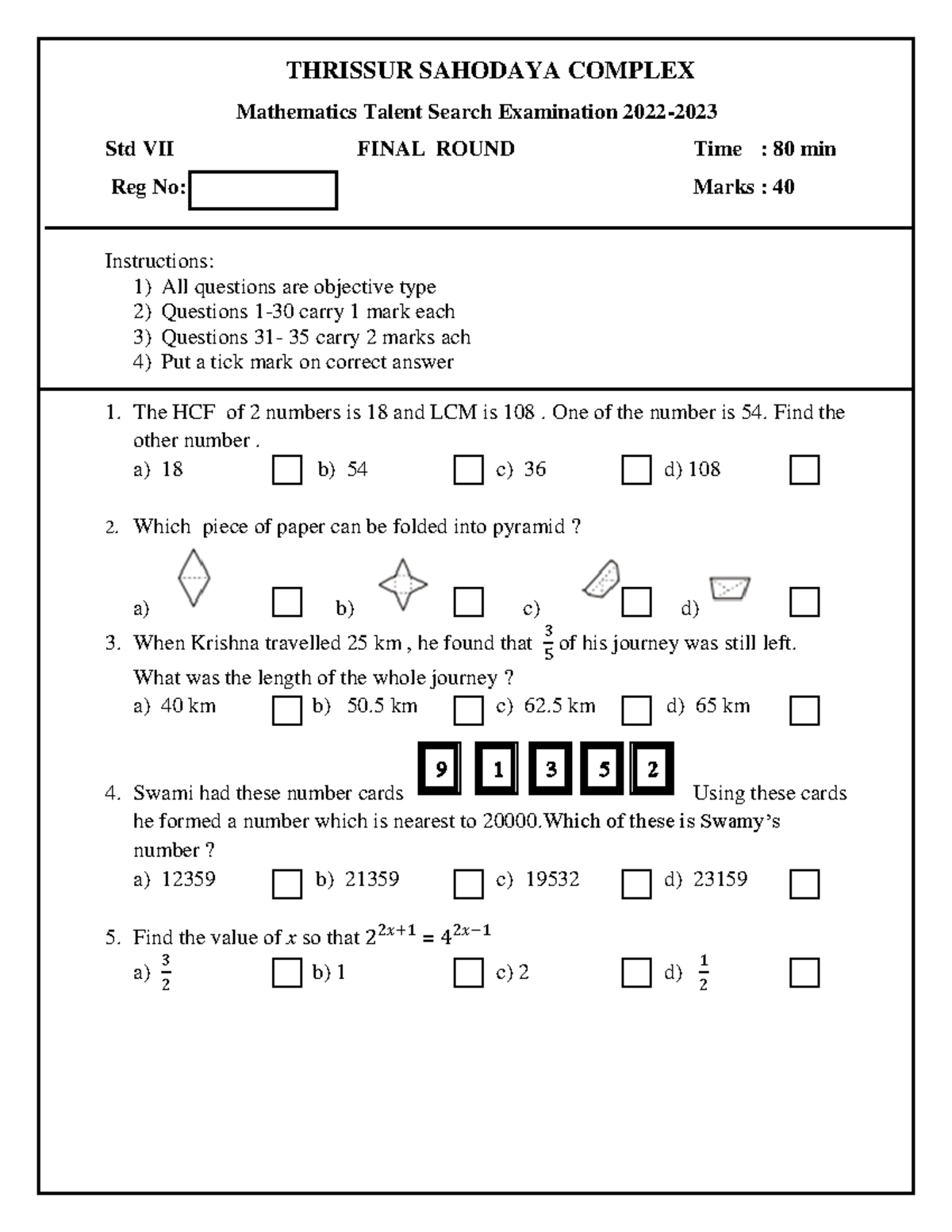 MTSE Final Exam 2022-23 Class 7 Questions and Answers - Studocu