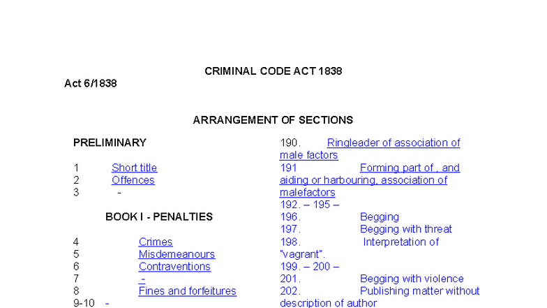 THE Criminal CODE(1838 updated) Copy - CRIMINAL CODE ACT 1838 Act 6 ...