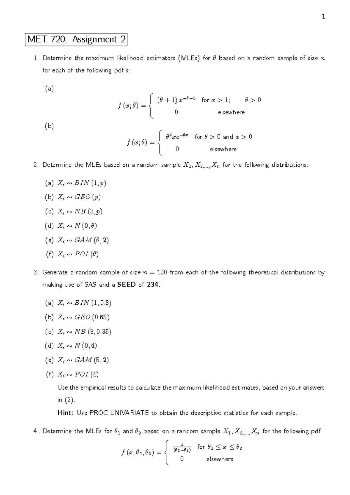 Assignment 2 - ass2 - 1 MET 720: Assignment 2 Determine the maximum ...